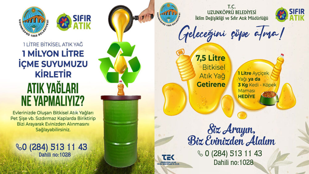 BİTKİSEL ATIK YAĞ TOPLAMA KAMPANYASI – Uzunköprü Belediyesi